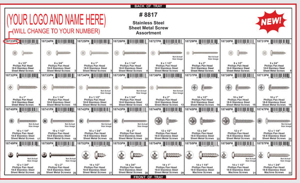 DISCO Stainless Steel Sheet Metal Screw Assortment 8817 | AutoPartsToys
