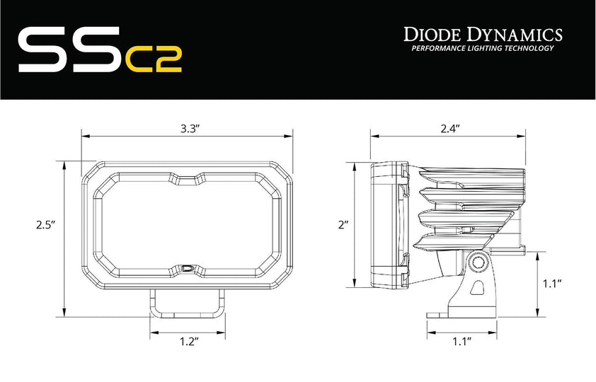 Diode Dynamics Stage Series 2" Pro White Combo Standard WBL pair DD640 ...
