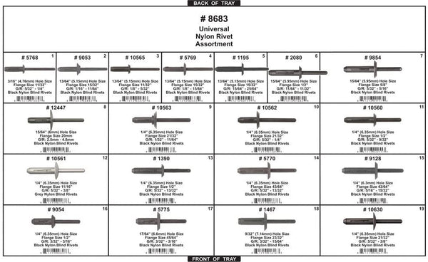 DISCO Black Nylon Rivet Assortment 355 pieces Great Deal!!! 8683 ...